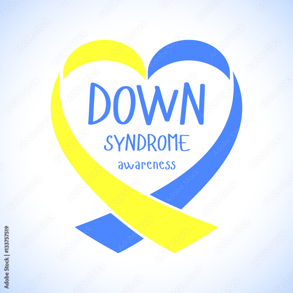 World Down Syndrome Day. Symbol of Down Syndrome. Yellow and blue ...