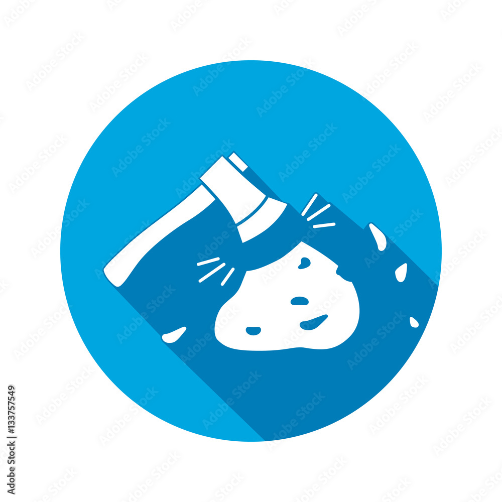Axe, hache tool icon. Instrument, working, unskilled, toil, unable ...