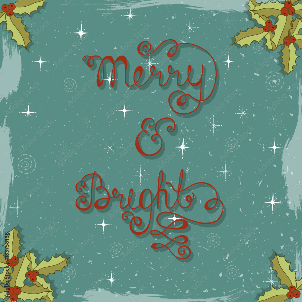 Merry and bright vector de Stock | Adobe Stock