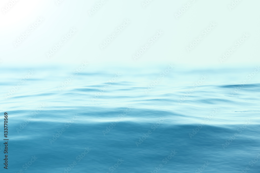 Sea, ocean wave low angle view and blue sky background with focus ...