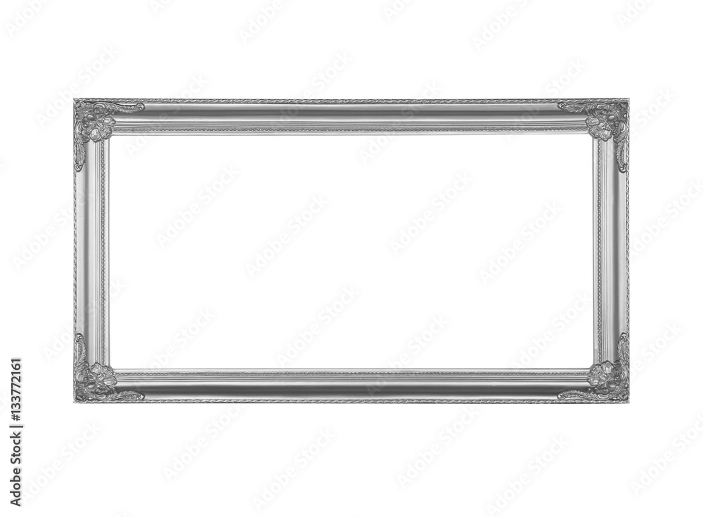 Gray picture frame on white background. Stock Photo | Adobe Stock