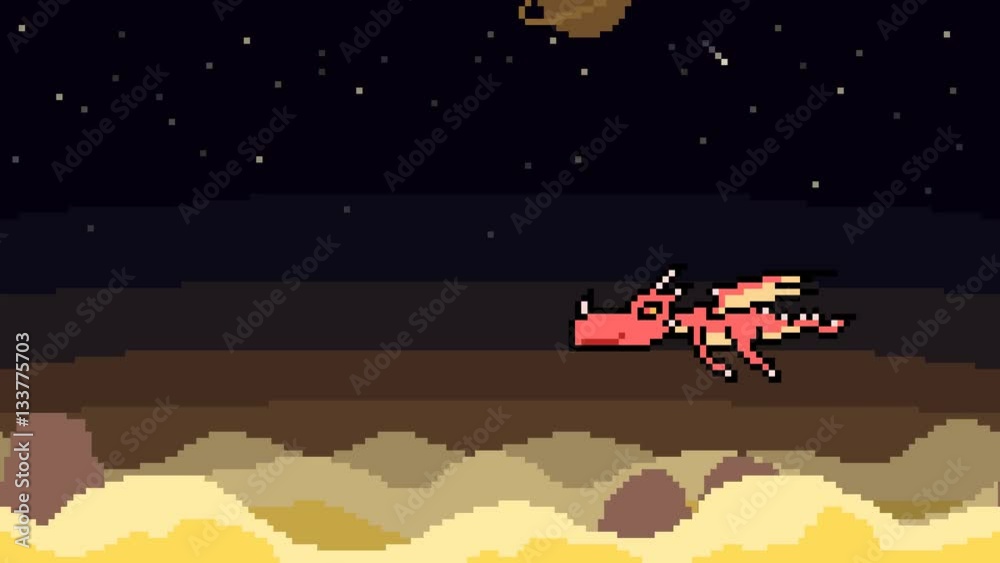pixel art dragon fly Stock Video | Adobe Stock