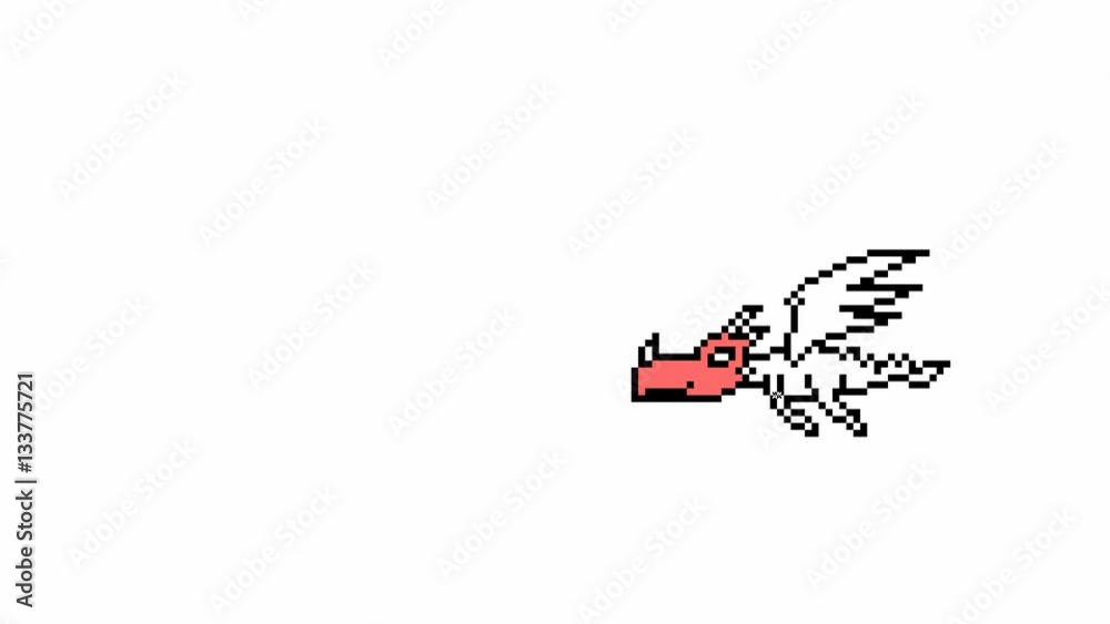 pixel art dragon fly Stock Video | Adobe Stock