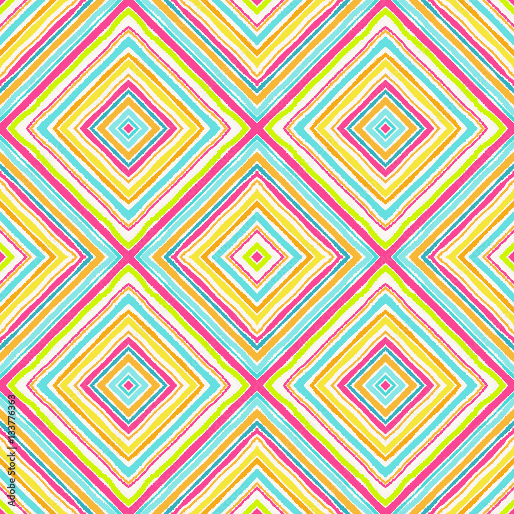 Striped diagonal rectangle seamless pattern. Square rhombus lines with ...