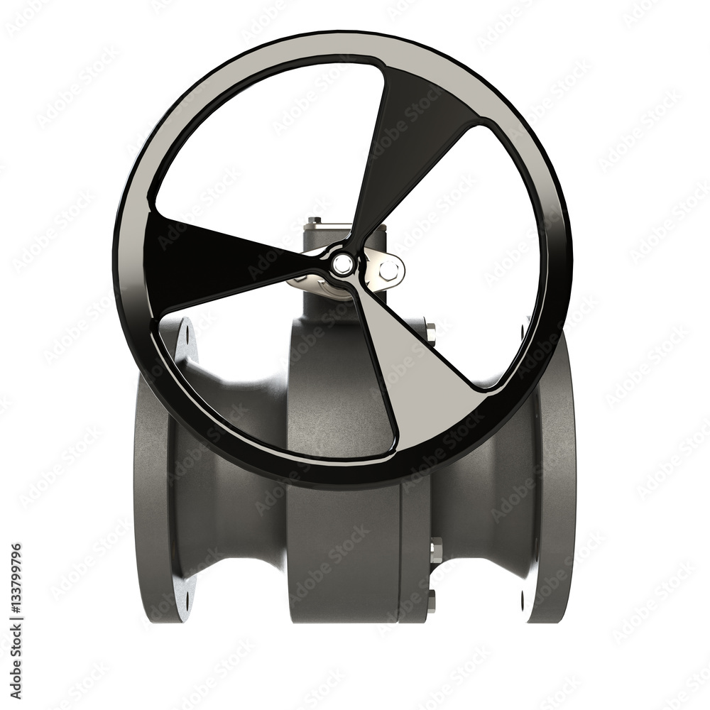 Póster 3D model of a steel valves - industrial pipeline stopcock (ASME ...