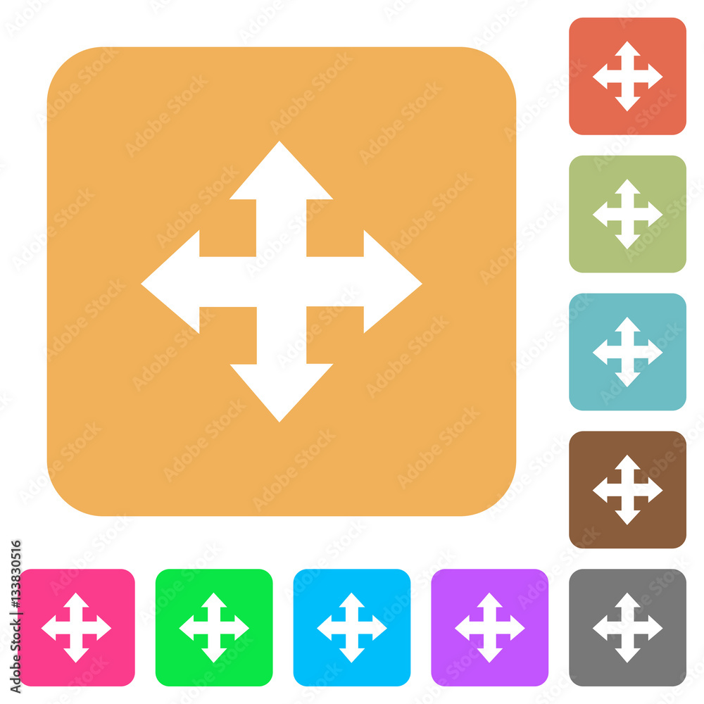 Move tool rounded square flat icons Stock Vector | Adobe Stock