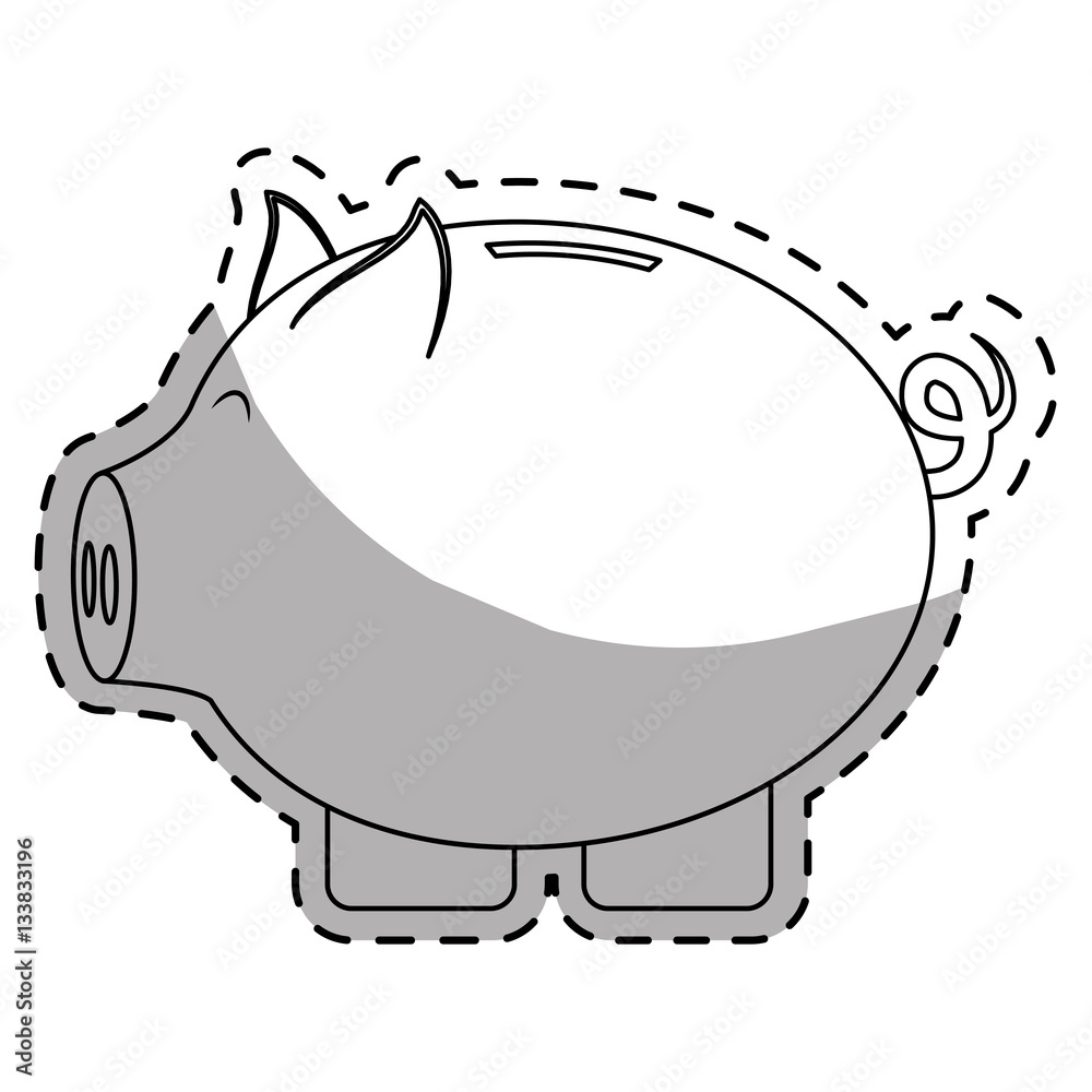 piggy bank money icon image sticker vector illustration design Stock ...