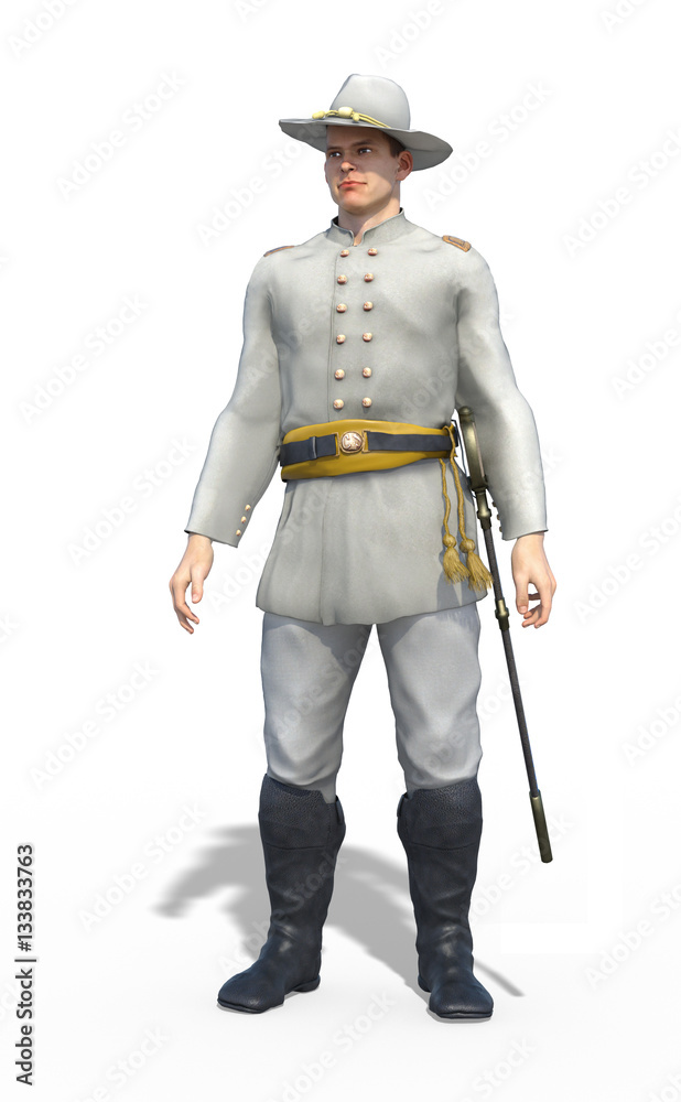 American Civil War Confederate Officer Stock Illustration | Adobe Stock