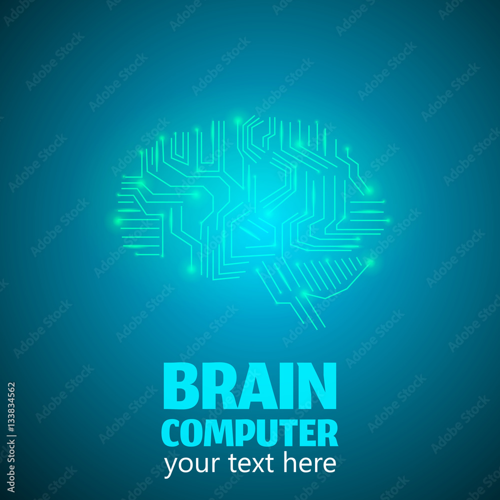 Human Brain Logo in form of Electronic brain computer,Neurology ...