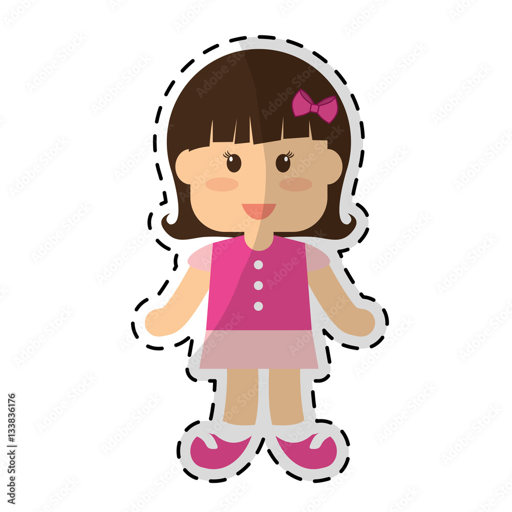 girl child icon image sticker vector illustration design Stock ...