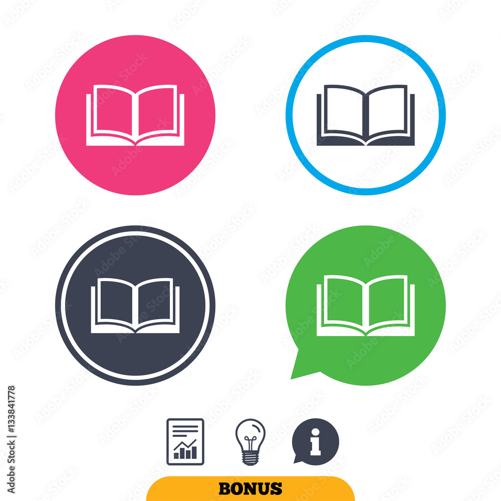Book sign icon. Open book symbol. Stock Vector | Adobe Stock