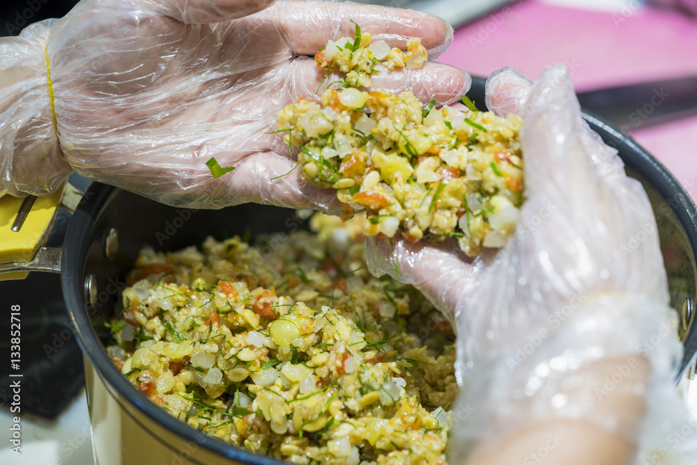 Ingredients to make stuffing to make moon-cake for Chinese and ...
