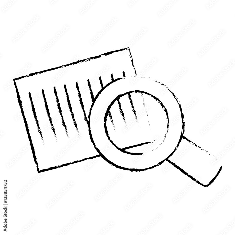 bars code with magnifying glass over white background. vector ...