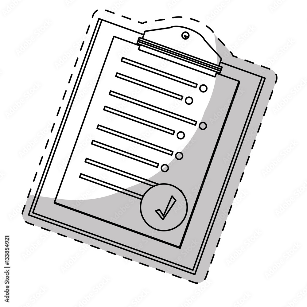 checklist page over white background. vector illustration Stock ...