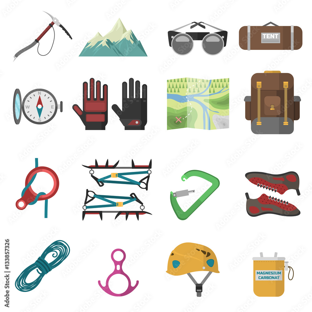 Climbing icons set vector. Stock Vector | Adobe Stock