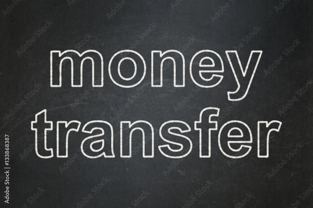 Business concept: Money Transfer on chalkboard background Stock ...
