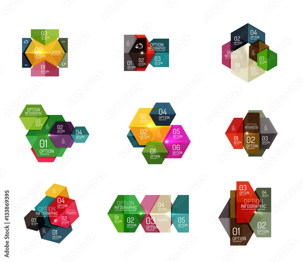 Hexagone infographic diagram templates Stock Vector | Adobe Stock