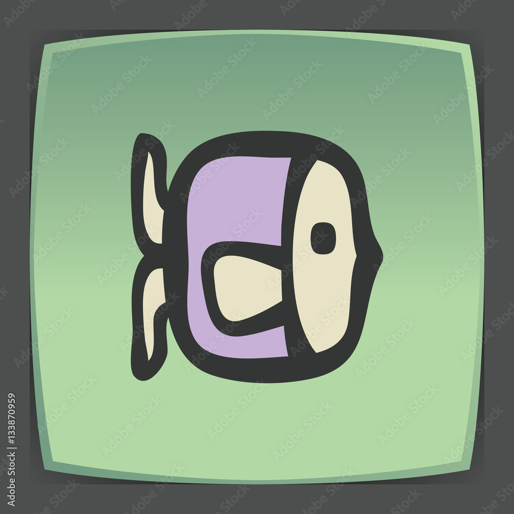 Vector outline raw fish icon. Modern infographic logo and pictogram ...