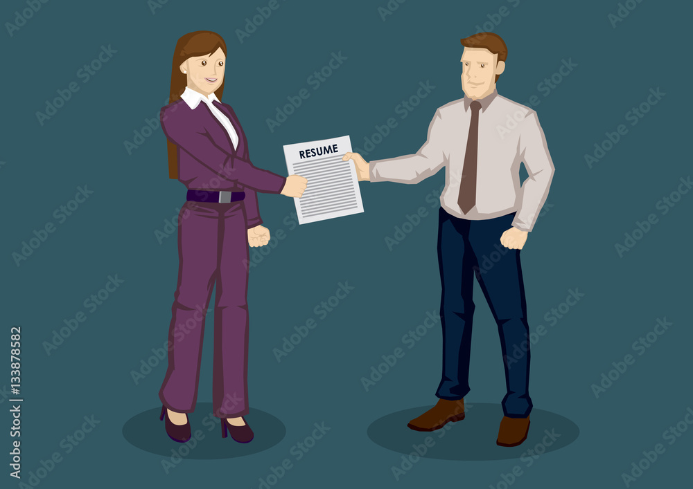 Resume for Job Application Cartoon Vector Illustration Stock Vector ...