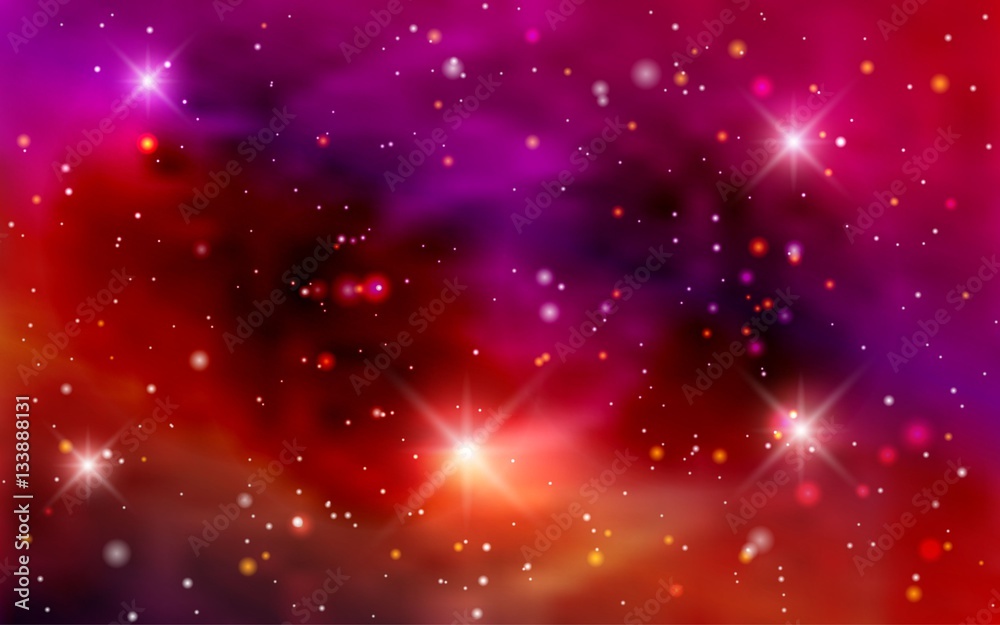 Cosmic background galaxies, nebula and shining stars. Space vector ...