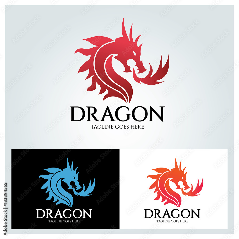 Vetor de Dragon logo design template ,Vector illustration do Stock ...
