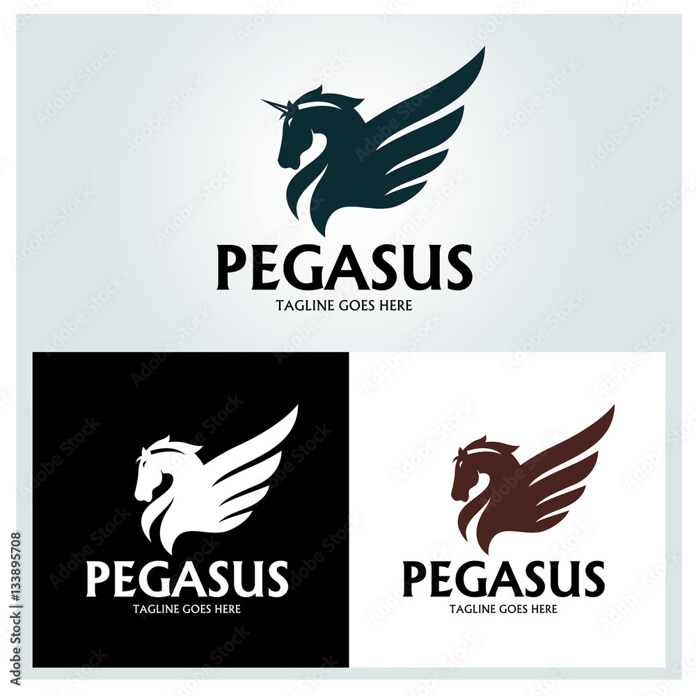 Pegasus logo design template ,Vector illustration Stock Vector | Adobe ...