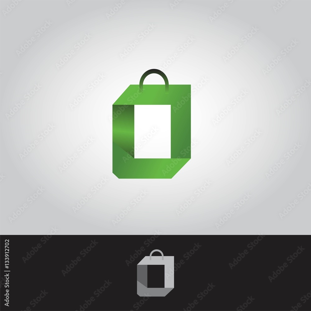 Paper bag logo icon Stock Vector | Adobe Stock