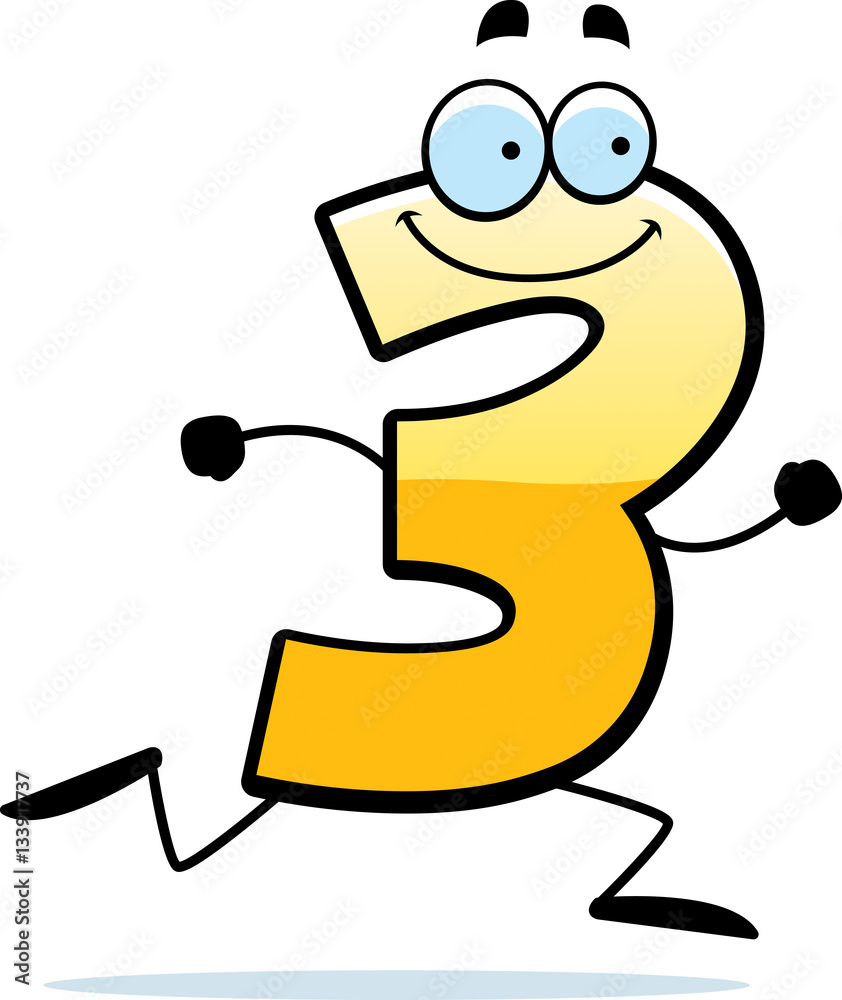 Cartoon Three Running Stock-Vektorgrafik | Adobe Stock