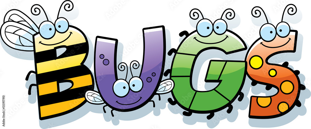 Cartoon Bugs Word Stock Vector | Adobe Stock