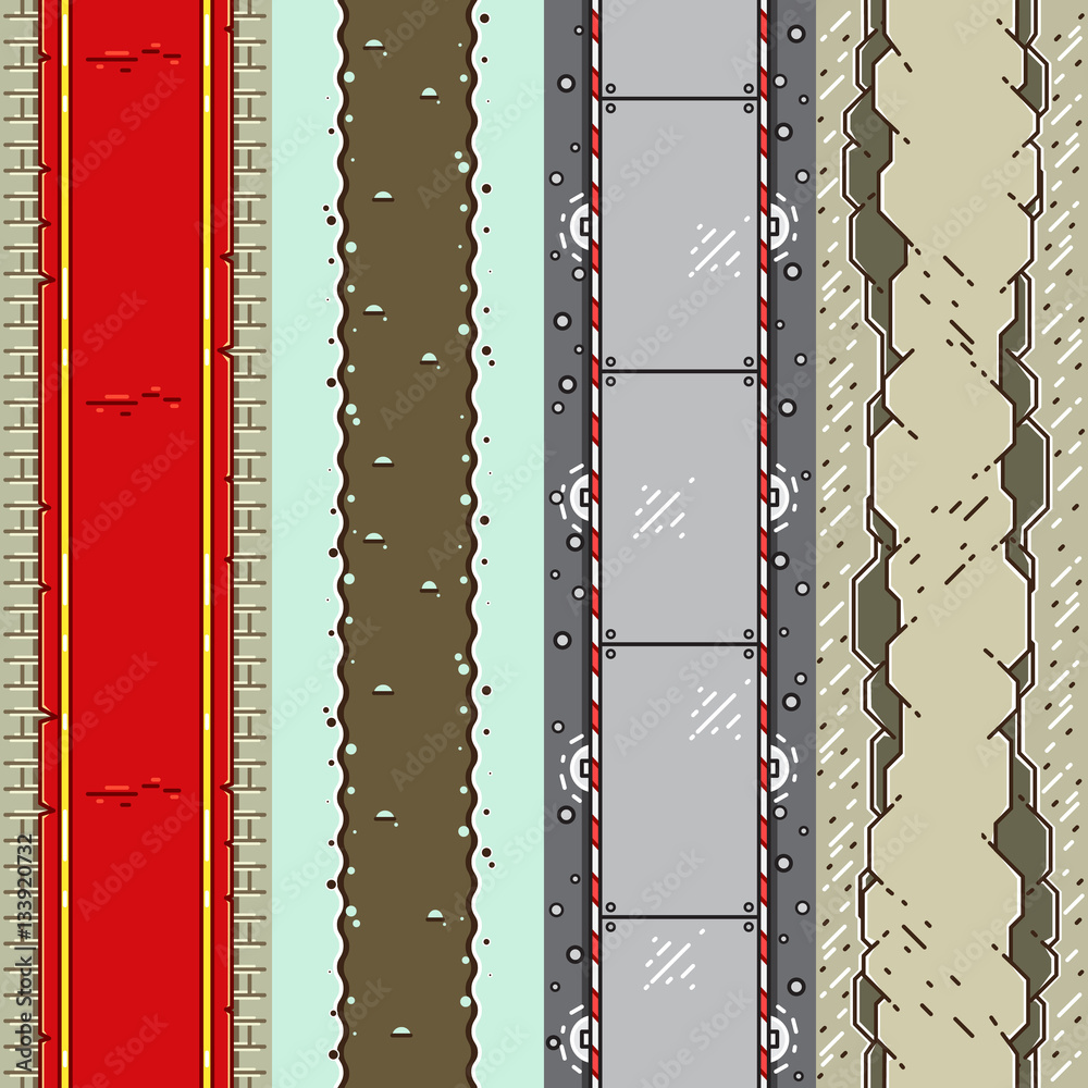 Four top-down backgrounds for creating video game set 6 Stock Vector ...