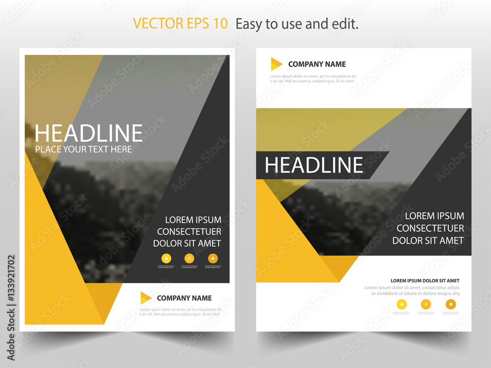 Yellow Black Vector business proposal Leaflet Brochure Flyer template ...
