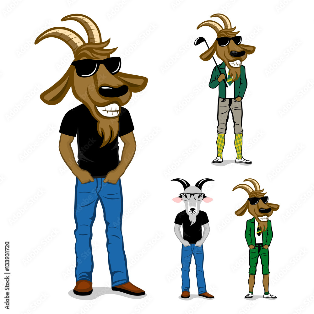The man with the head of the goat Stock Vector | Adobe Stock
