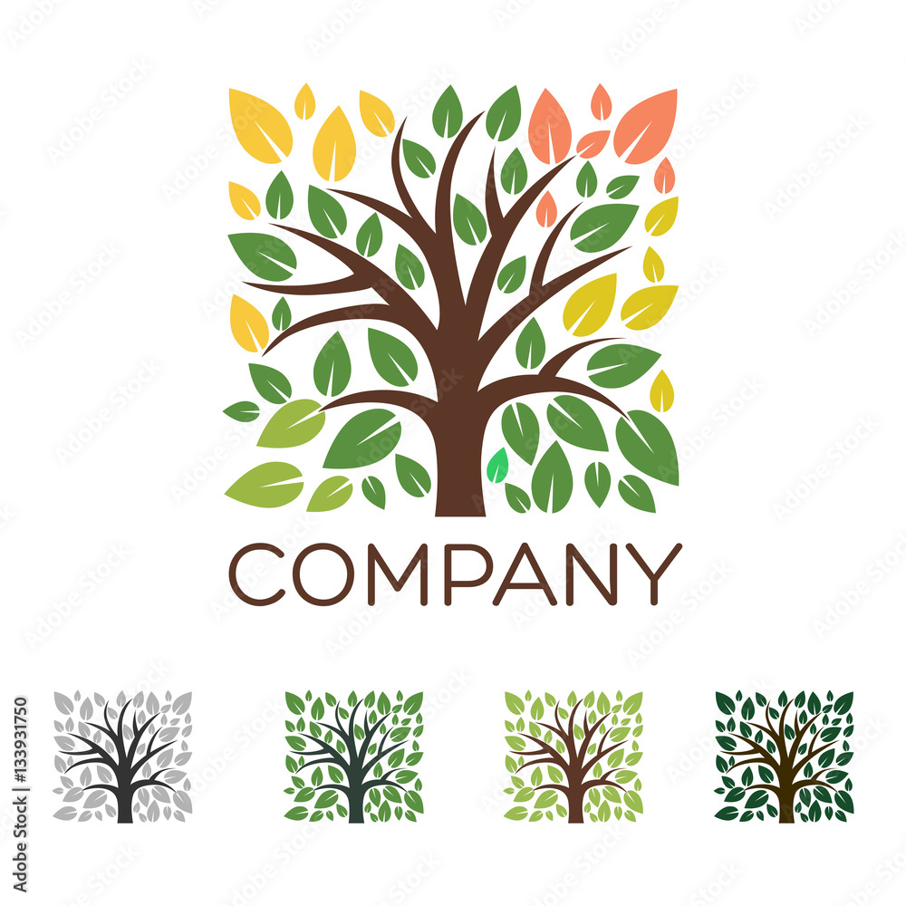 square tree logo Stock Vector | Adobe Stock