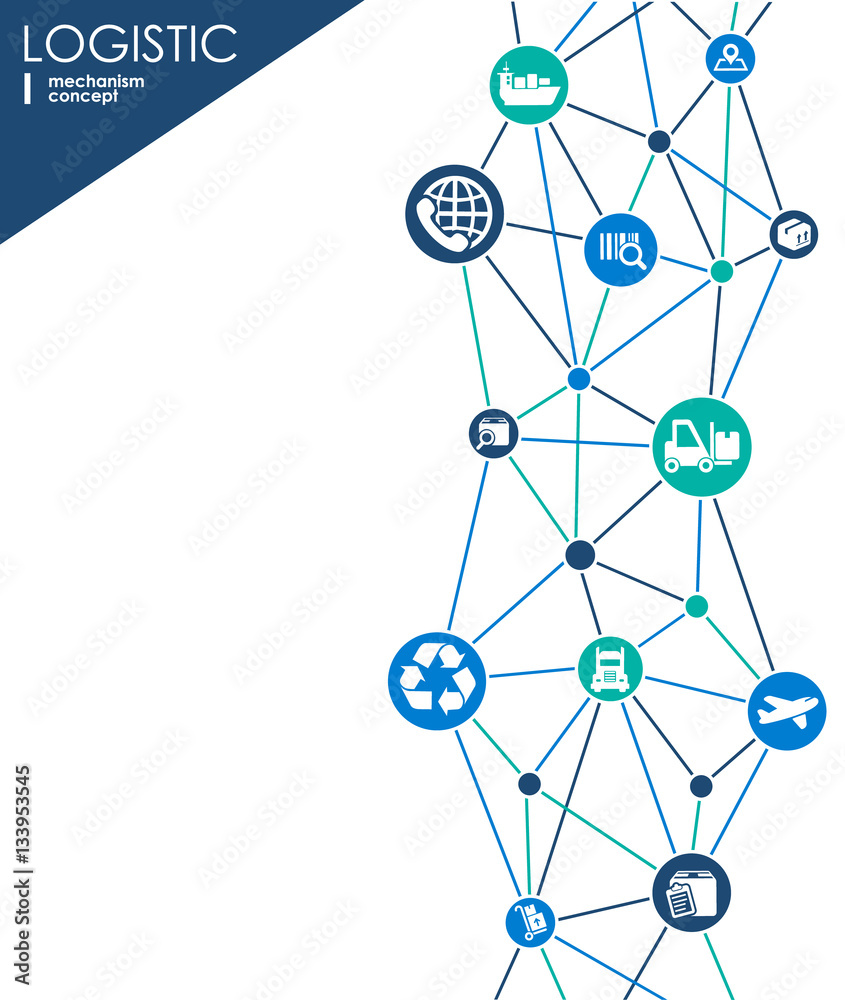 LOGISTIC mechanism concept. distribution, delivery, service, shipping ...