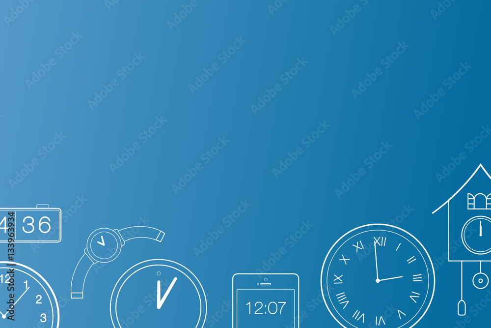 Vector illustration of running out of time concept. Clock is ticking ...
