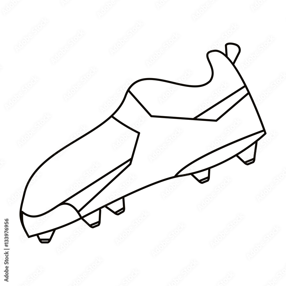 american football boot shoes spiked outline vector illustration eps 10 ...