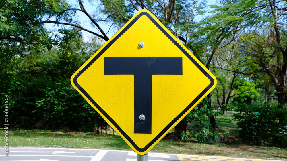 three-way intersection symbol Stock Photo | Adobe Stock