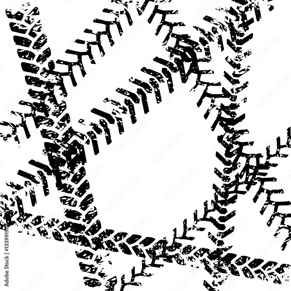 Grunge Tire Tread Vector