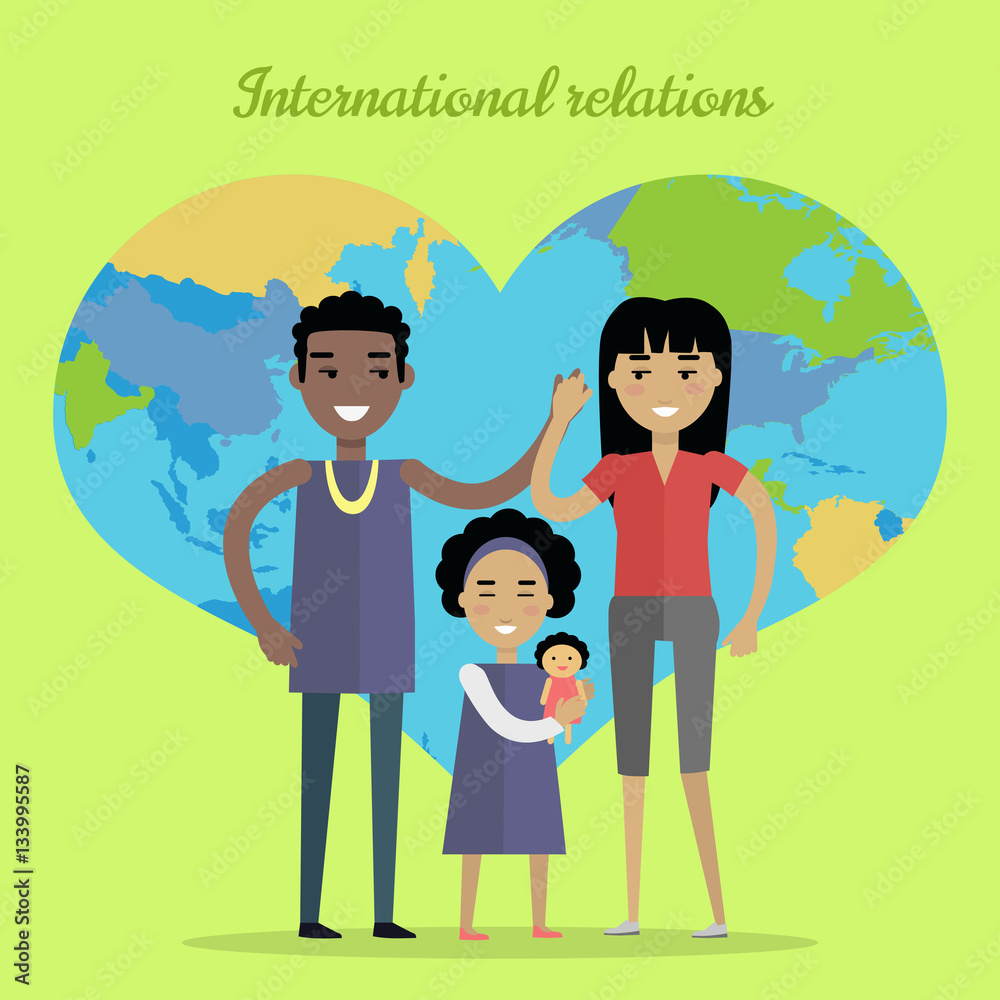 Vettoriale Stock International Relations Flat Design Vector Concept ...