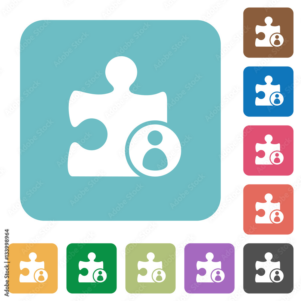 Plugin author rounded square flat icons Stock Vector | Adobe Stock