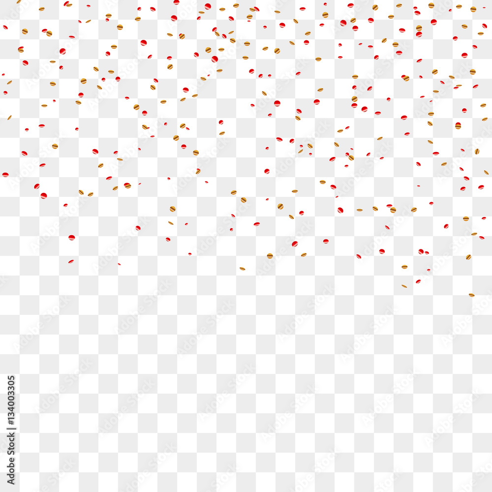 Gold red confetti celebration isolated on transparent background ...