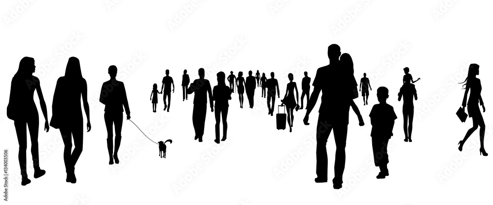 People silhouettes on the street Stock-Vektorgrafik | Adobe Stock