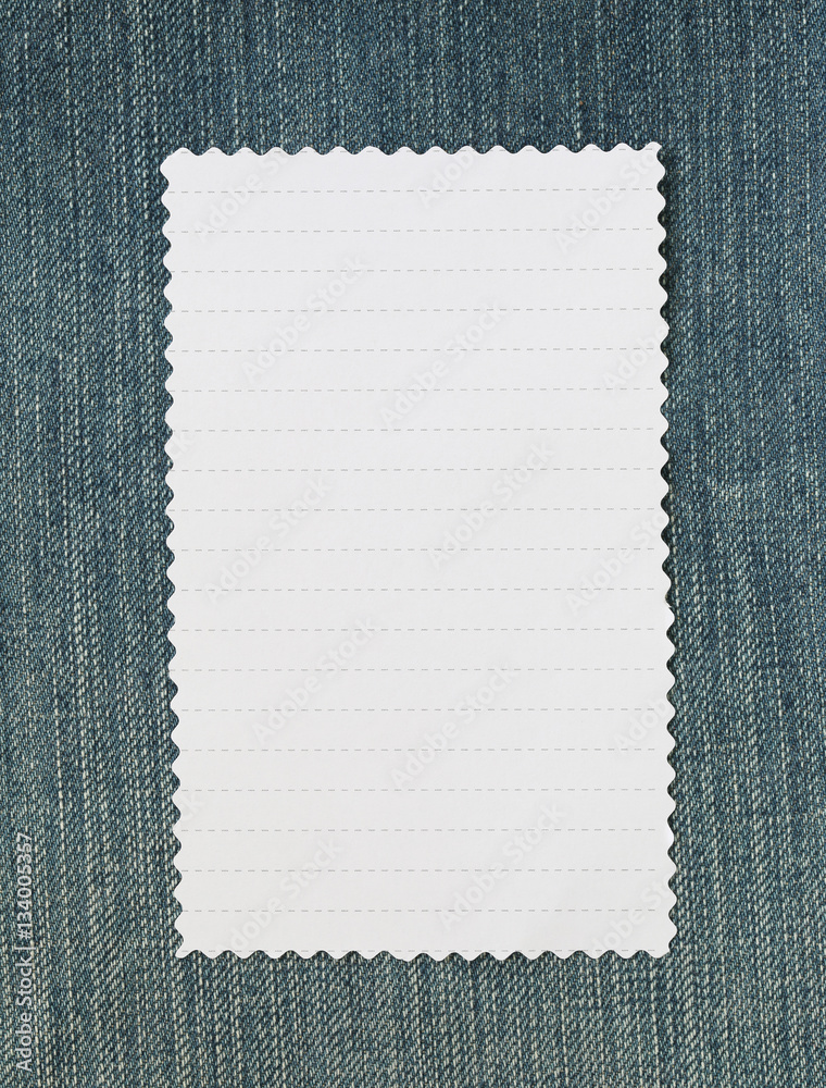 Note paper of empty and copy space on Denim background. Stock Photo ...