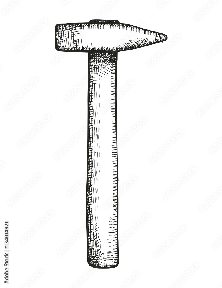 hammer sketch. vector drawing illustration Stock Vector | Adobe Stock