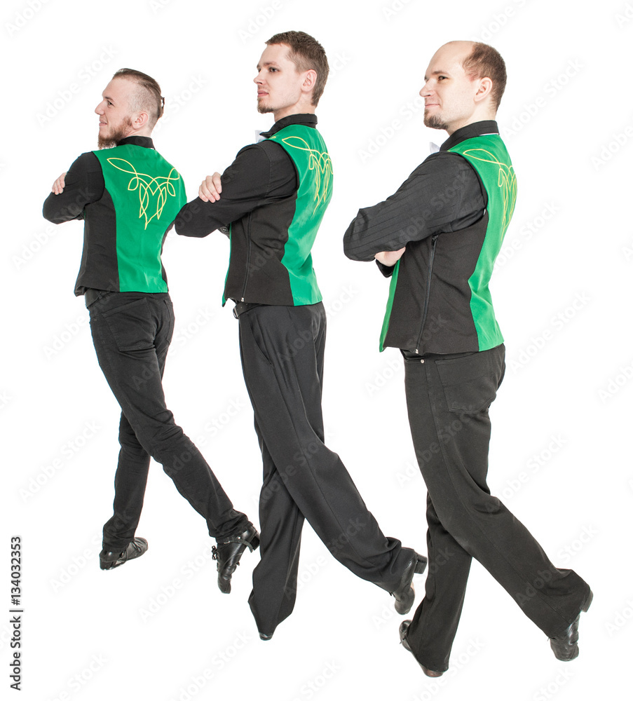 Group of irish dancers isolated Stock Photo | Adobe Stock