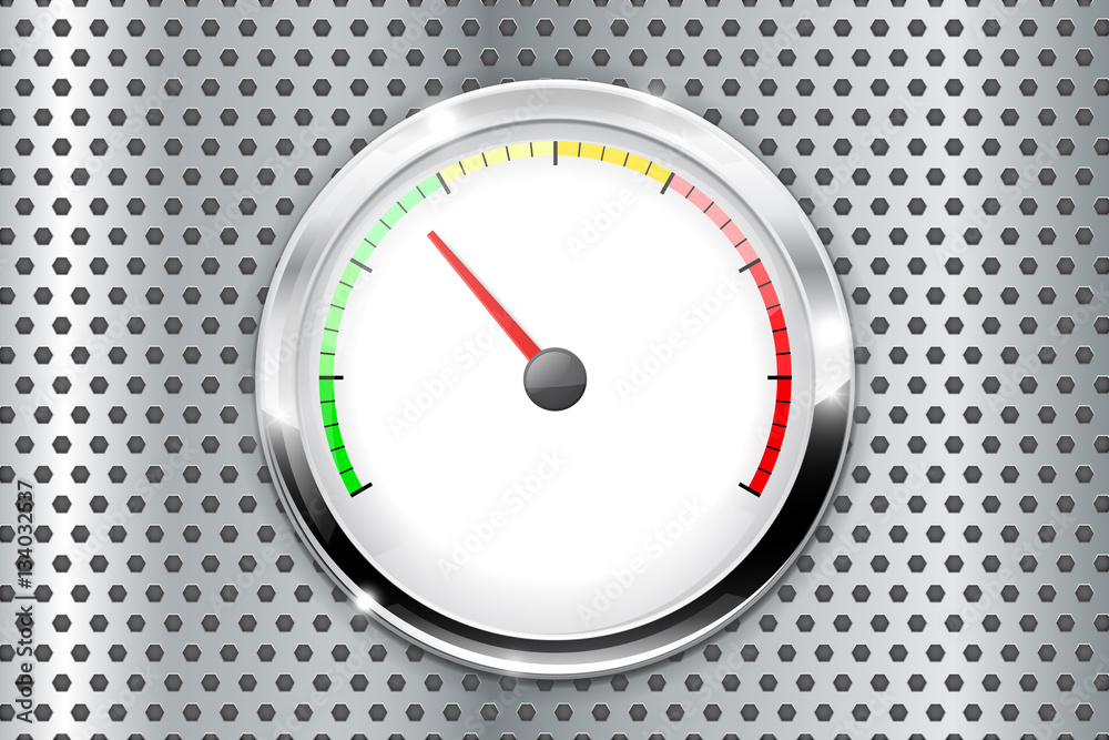Blank gauge on metal perforated background Stock Vector | Adobe Stock