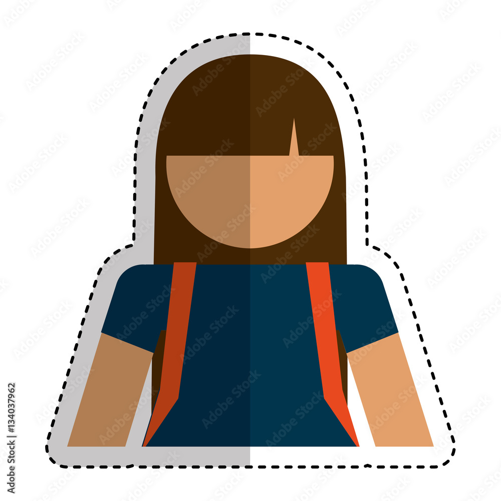 little girl student avatar vector illustration design Stock Vector ...