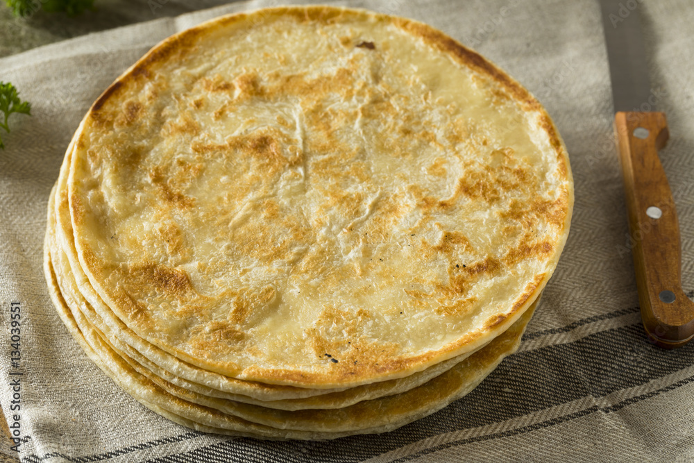 Homemade Flour Indian Paratha Bread Stock Photo | Adobe Stock