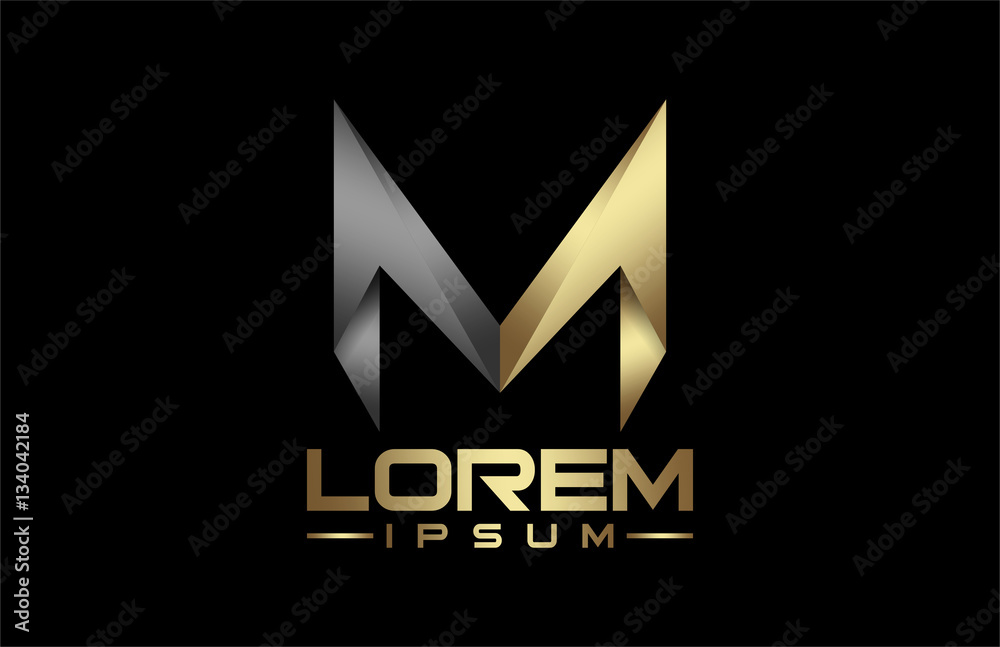 logo letter m in gold and metal color Stock Vector | Adobe Stock