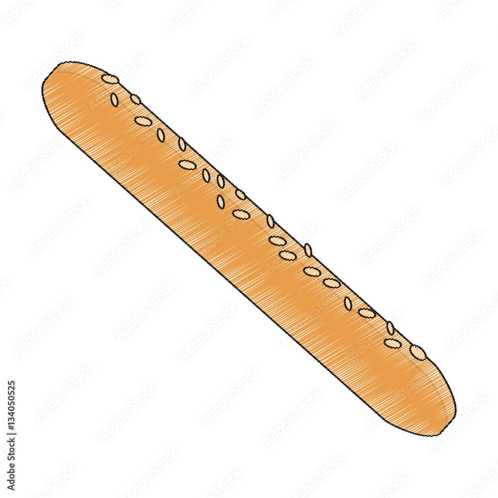 bread stick icon over white background. bakery products concept ...